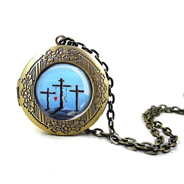Cross Locket - Etsy