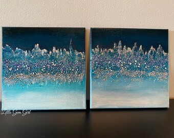 Blue Resin Wall Art | Etsy