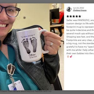 Your Baby's Actual Footprint Coffee Mug - Personalized Foot Print or ...