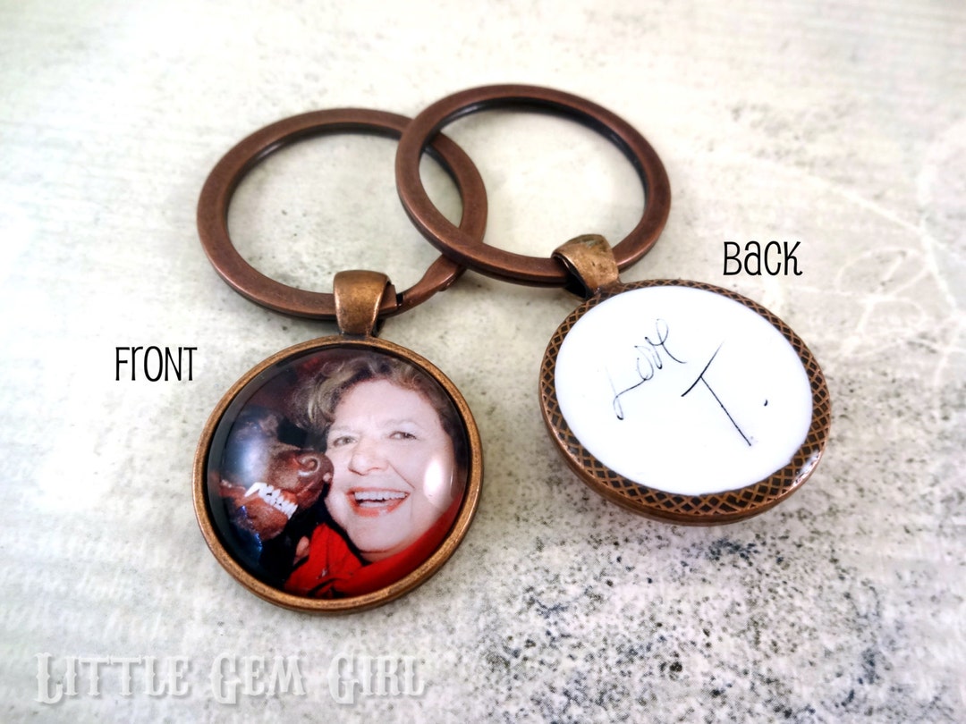 Custom Handwriting & Photo Key Chain - Double Sided Handwritten Message ...