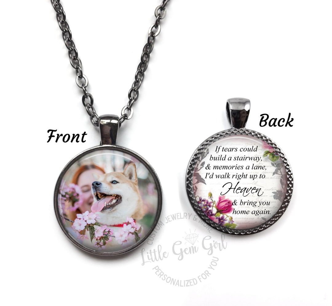 Personalized Picture Pet Memorial Necklace - 2 Sided Photo & Text in ...