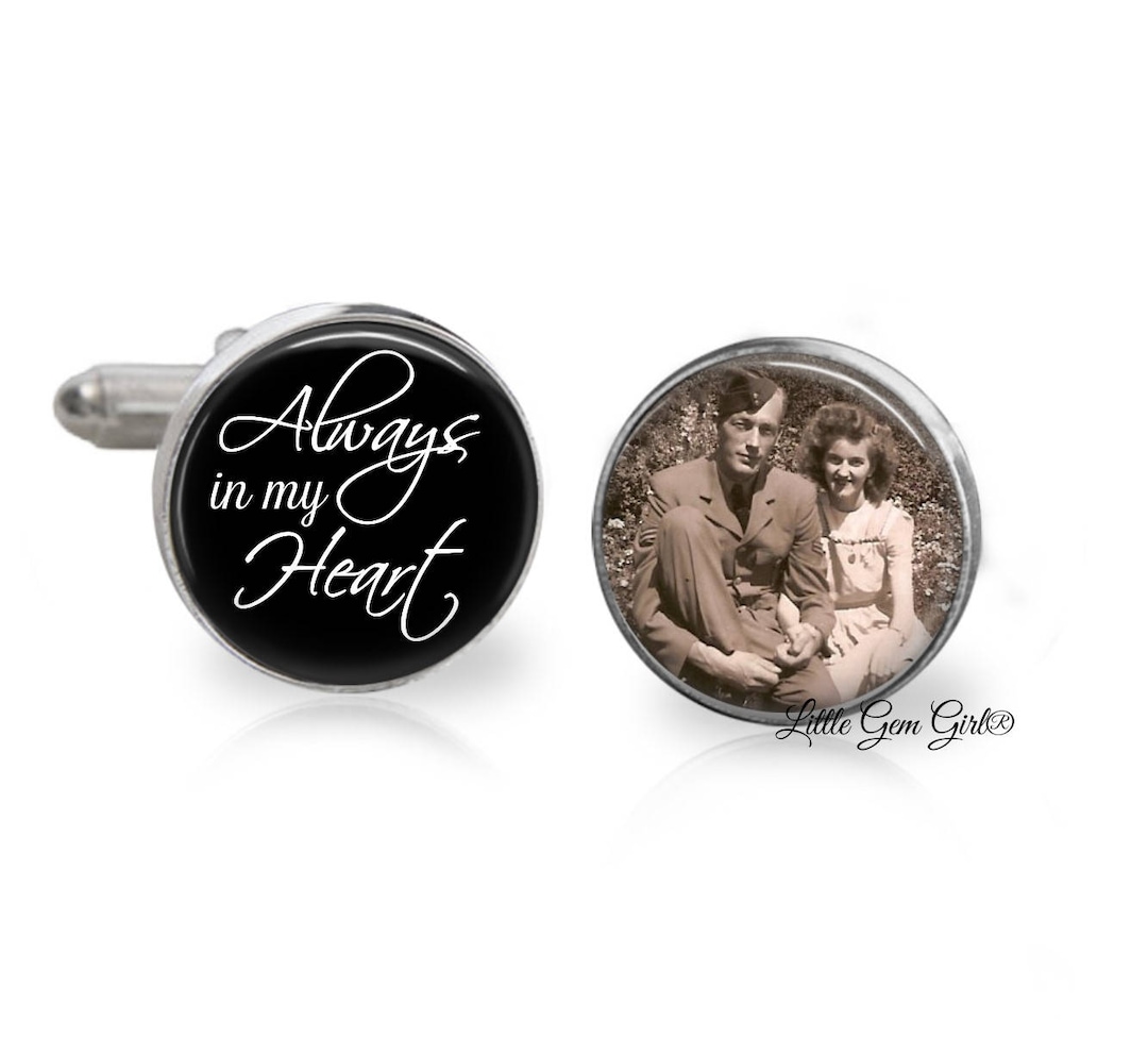 Memorial Photo Cuff Links - in Memory Custom Picture Cufflinks Always ...