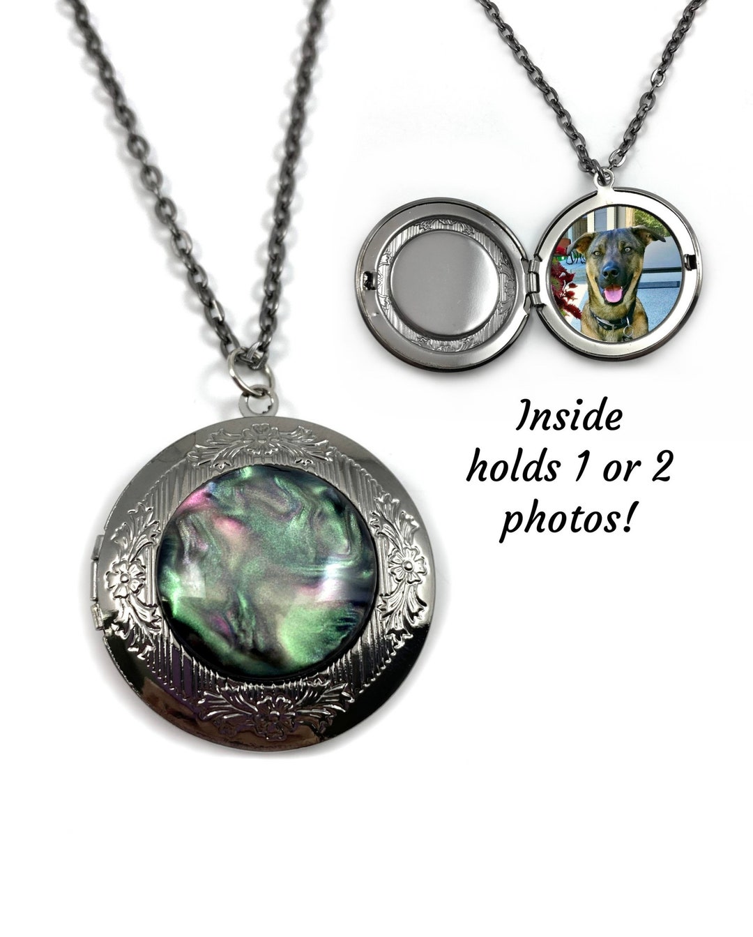 Aurora Borealis Northern Lights Custom Photo Locket - Round Metal ...