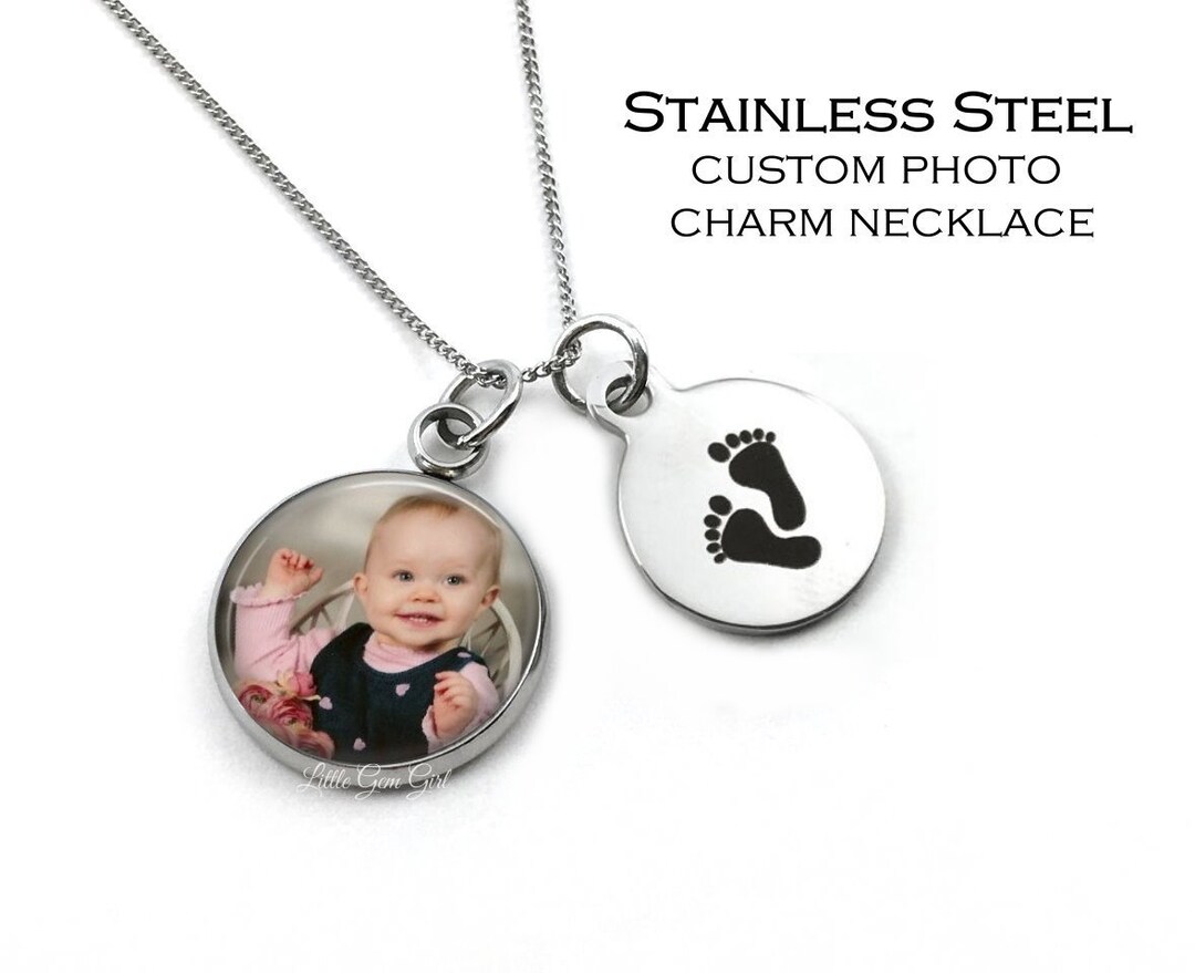Collar con foto personalizada de acero inoxidable - Collar con dije de ...
