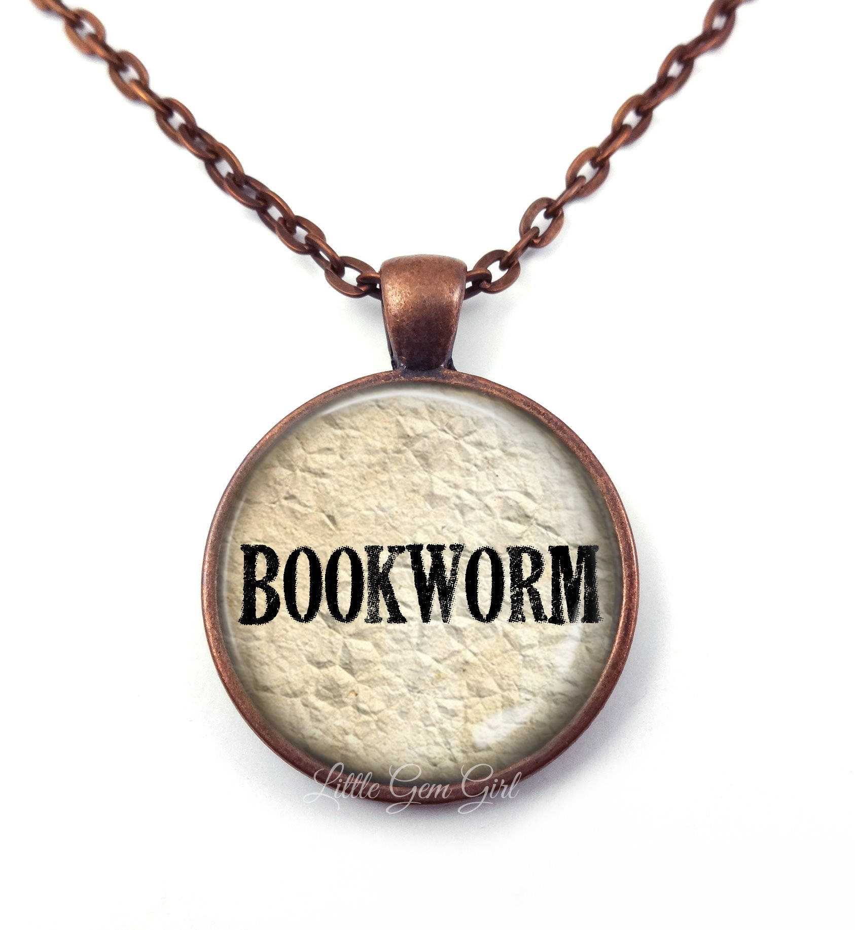 Bookworm Necklace Bookworm Jewelry Book Necklace or Key - Etsy Sweden