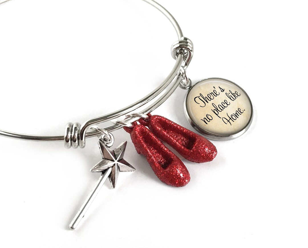 The Wonderful Wizard of Oz Charm Bracelet Stainless Steel - Ruby Red ...