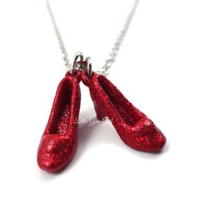 The Wonderful Wizard of Oz Ruby Red Slippers Charm Necklace - Red Shoes ...