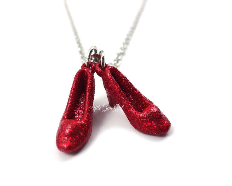 The Wonderful Wizard of Oz Ruby Red Slippers Charm Necklace - Red Shoes ...
