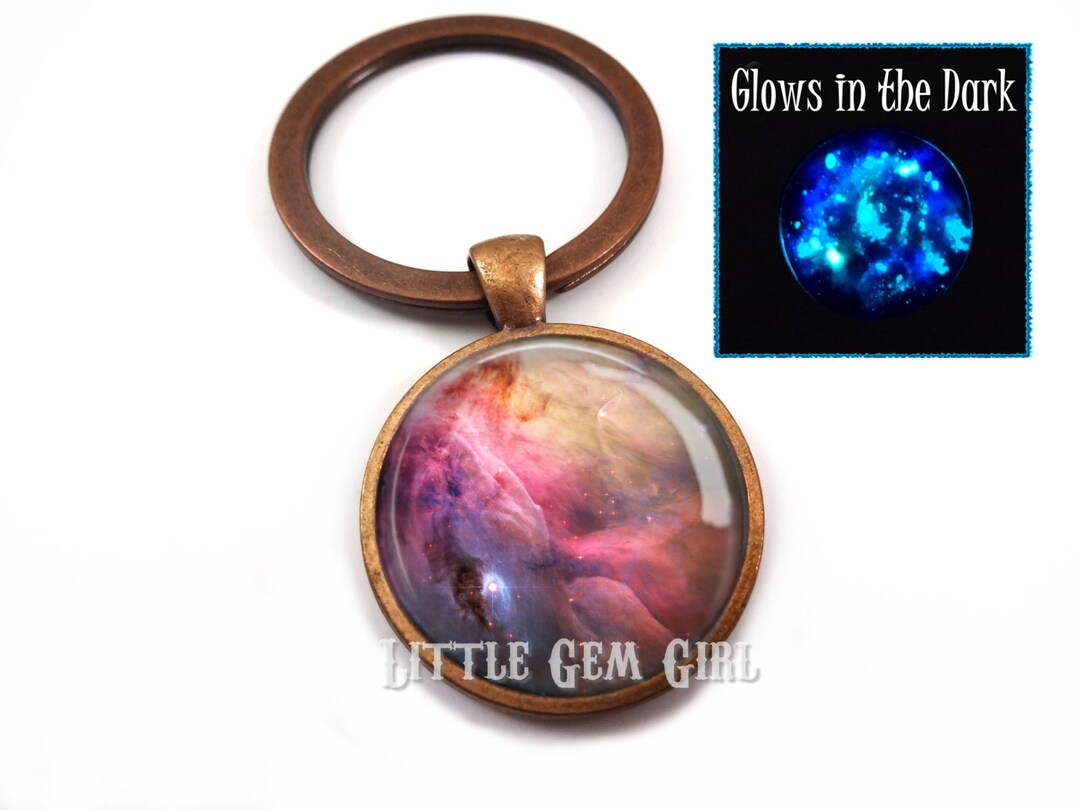 Glow in the Dark Galaxy Key Chain - 20 Space Images Available - Antique ...