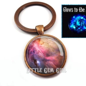 Glow in the Dark Galaxy Key Chain - 20 Space Images Available - Antique ...