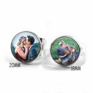 Custom Photo Ring in 5 Finishes - Silver, Rose Gold, Gunmetal, Gold or ...