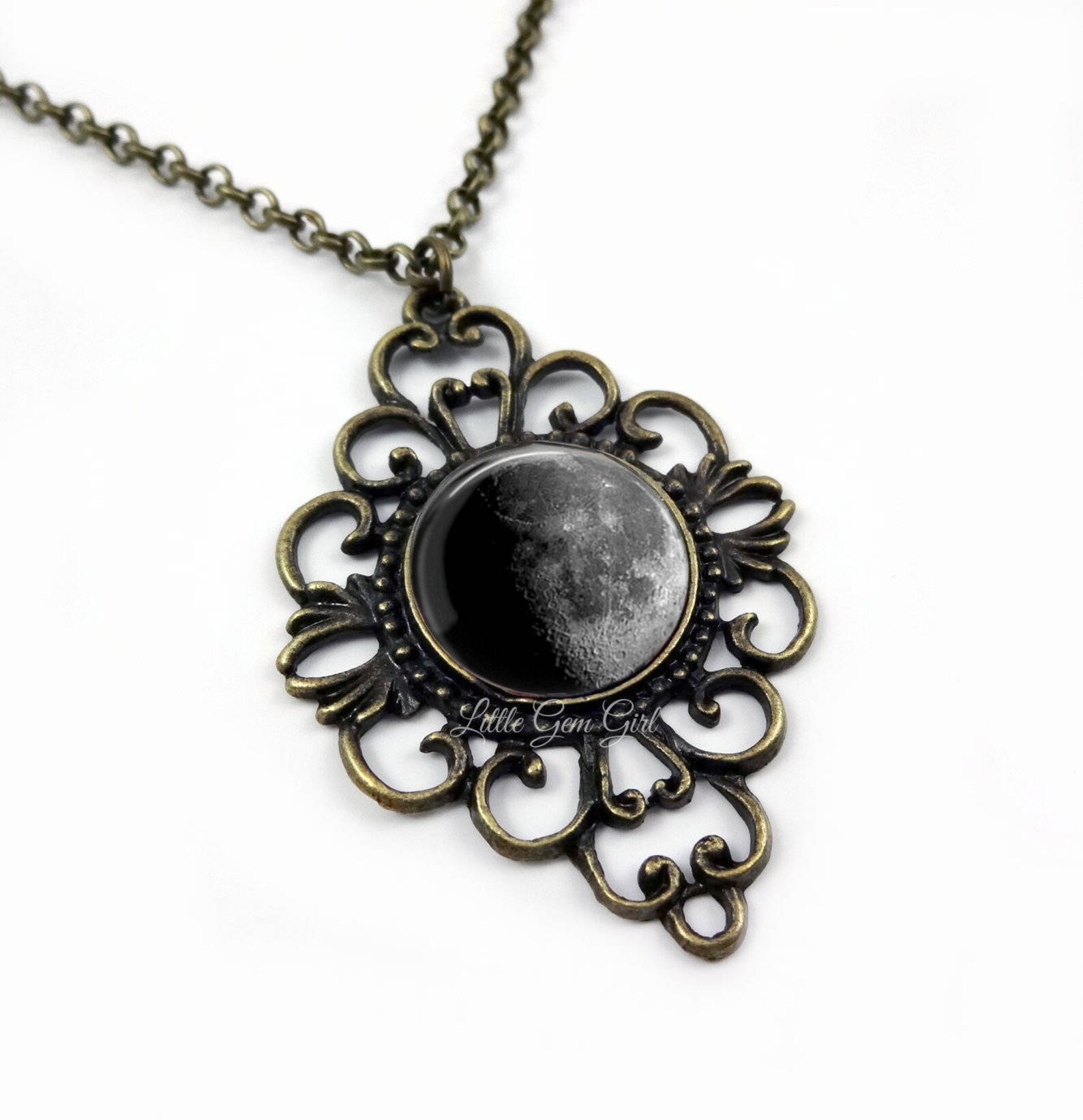 Custom Birth Moon Necklace Personalized Moon Phase Necklace - Etsy