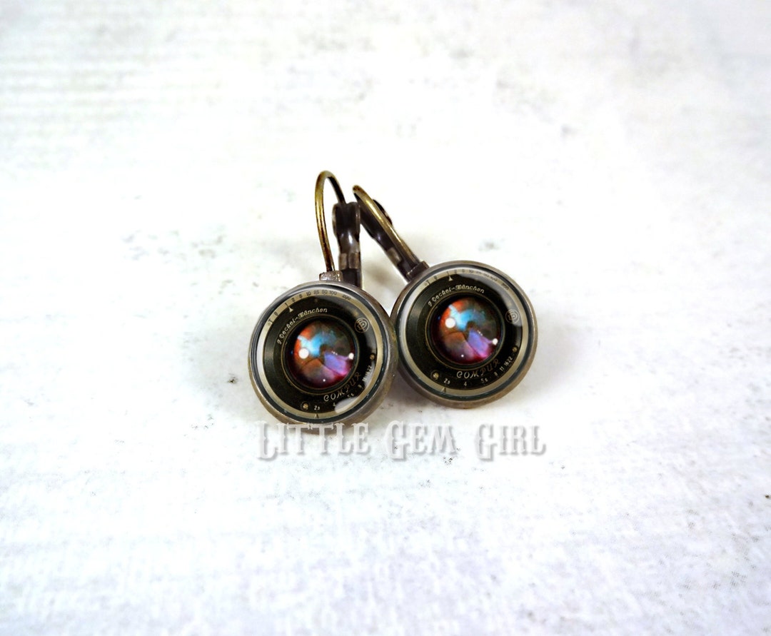 Vintage Camera Lens Earrings - Camera Lense Earrings Post or Dangle ...