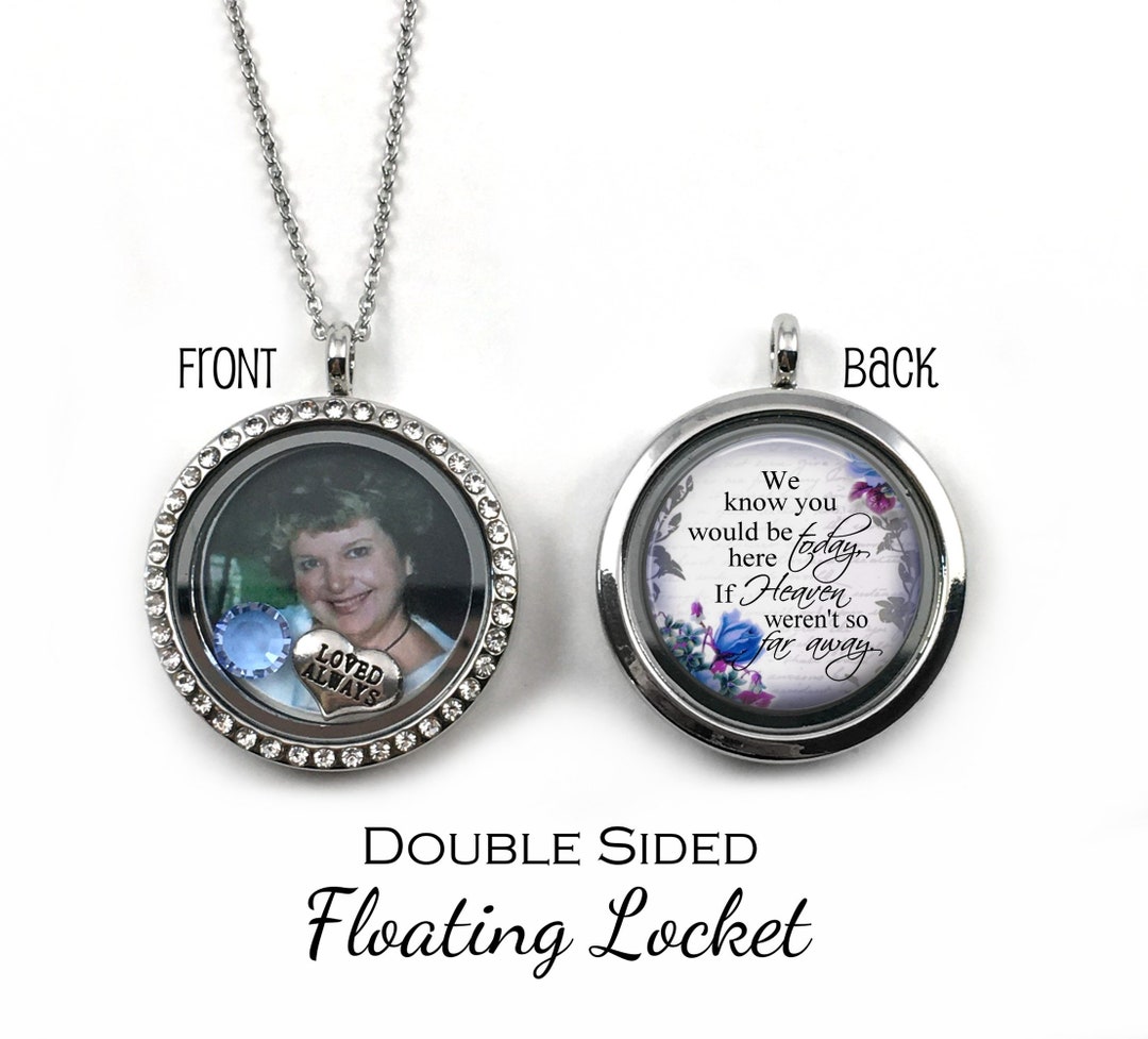 Double Sided Custom Photo Floating Locket With Birthstone and Loved ...