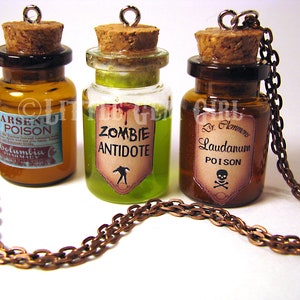 Laudanum Poison Glass Bottle Cork Necklace With 2 Labels Old - Etsy ...