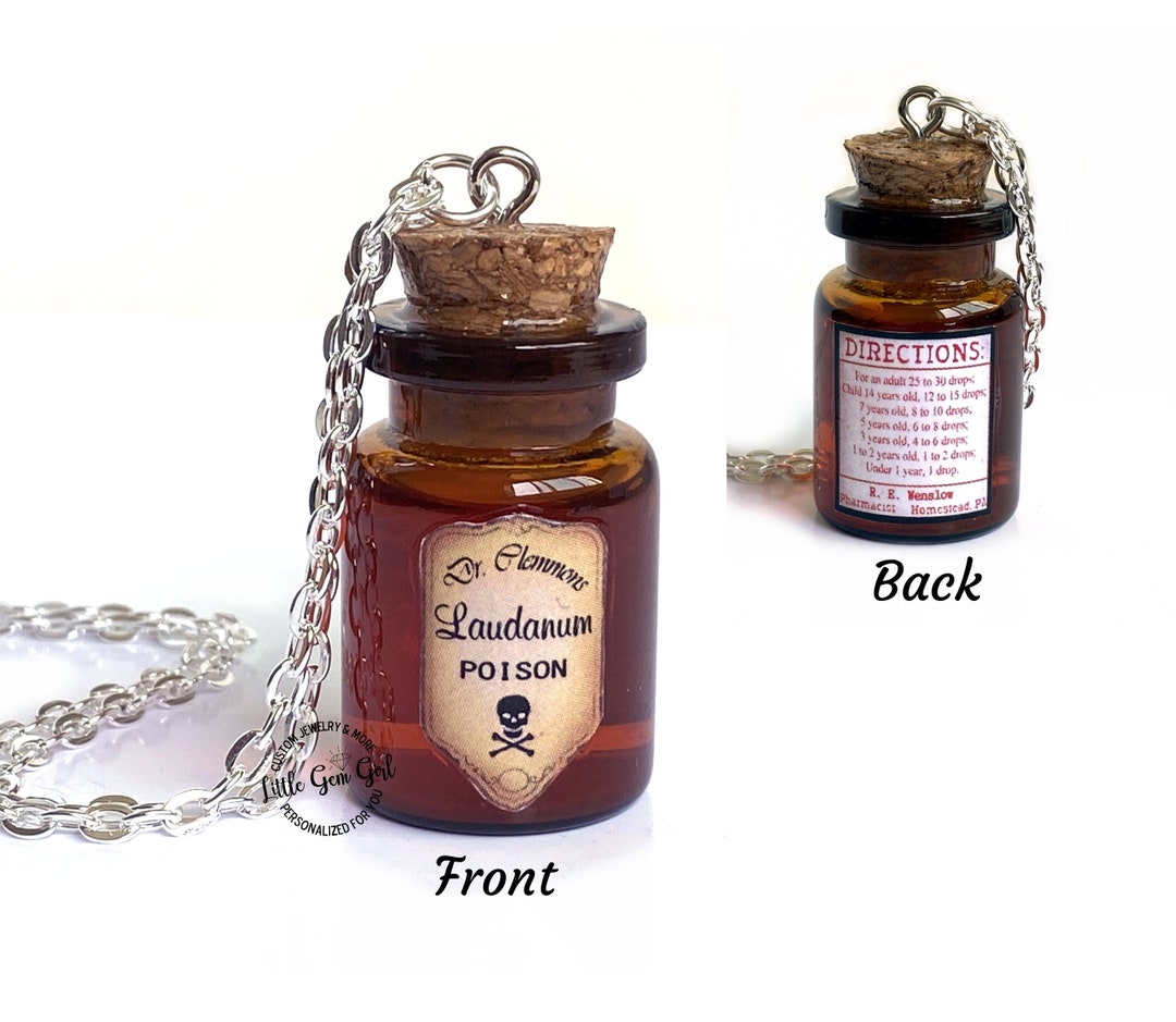 Handmade Laudanum Poison Glass Bottle Cork Necklace - Old Vintage ...
