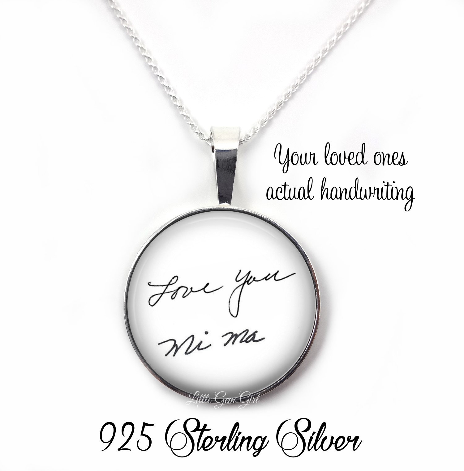 Memorial Signature Necklace - Personalized Handwriting Necklace ...