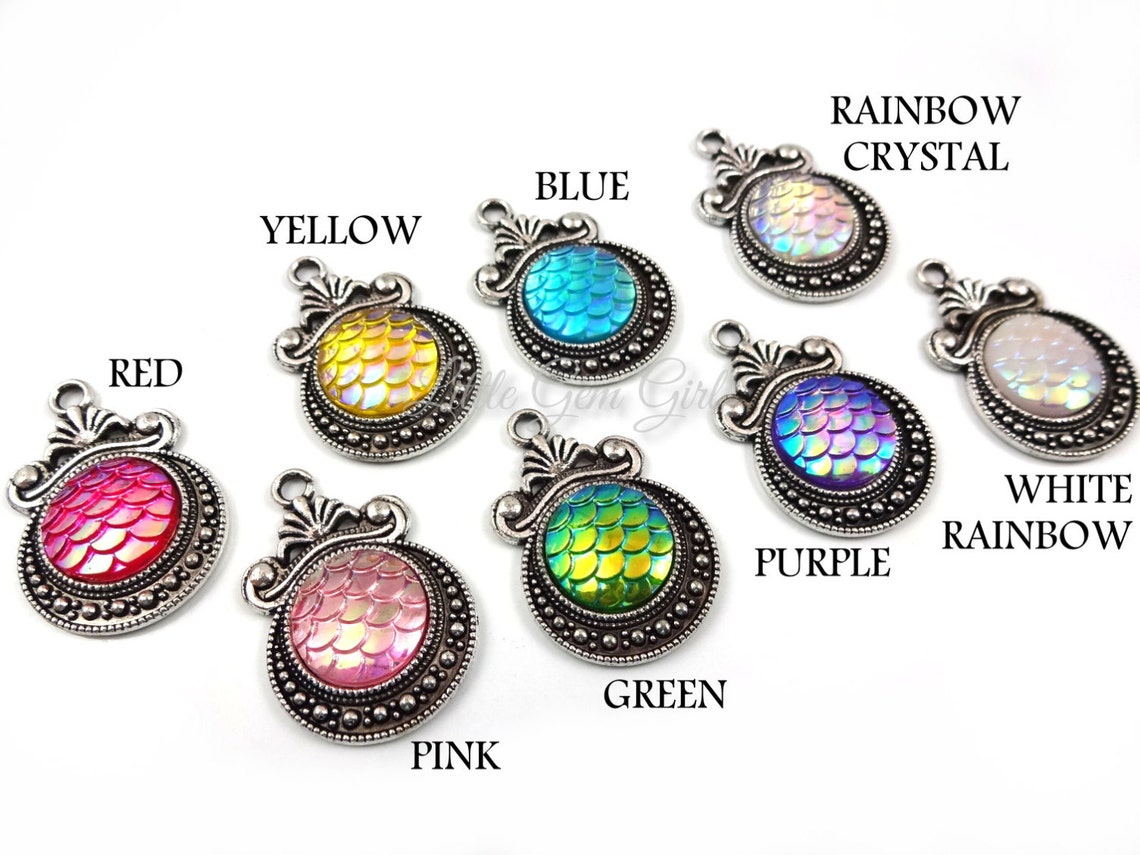 Purple Rainbow Dragon Scale Necklace Silver or Bronze in 12 | Etsy