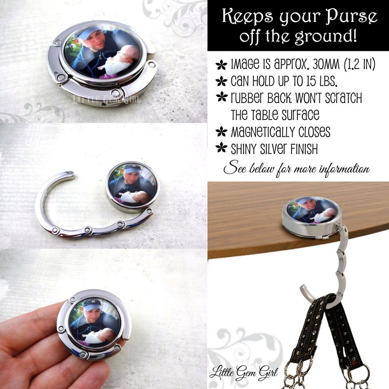 Custom Photo Purse Hook - Personalized Picture Purse Hanger - Custom ...