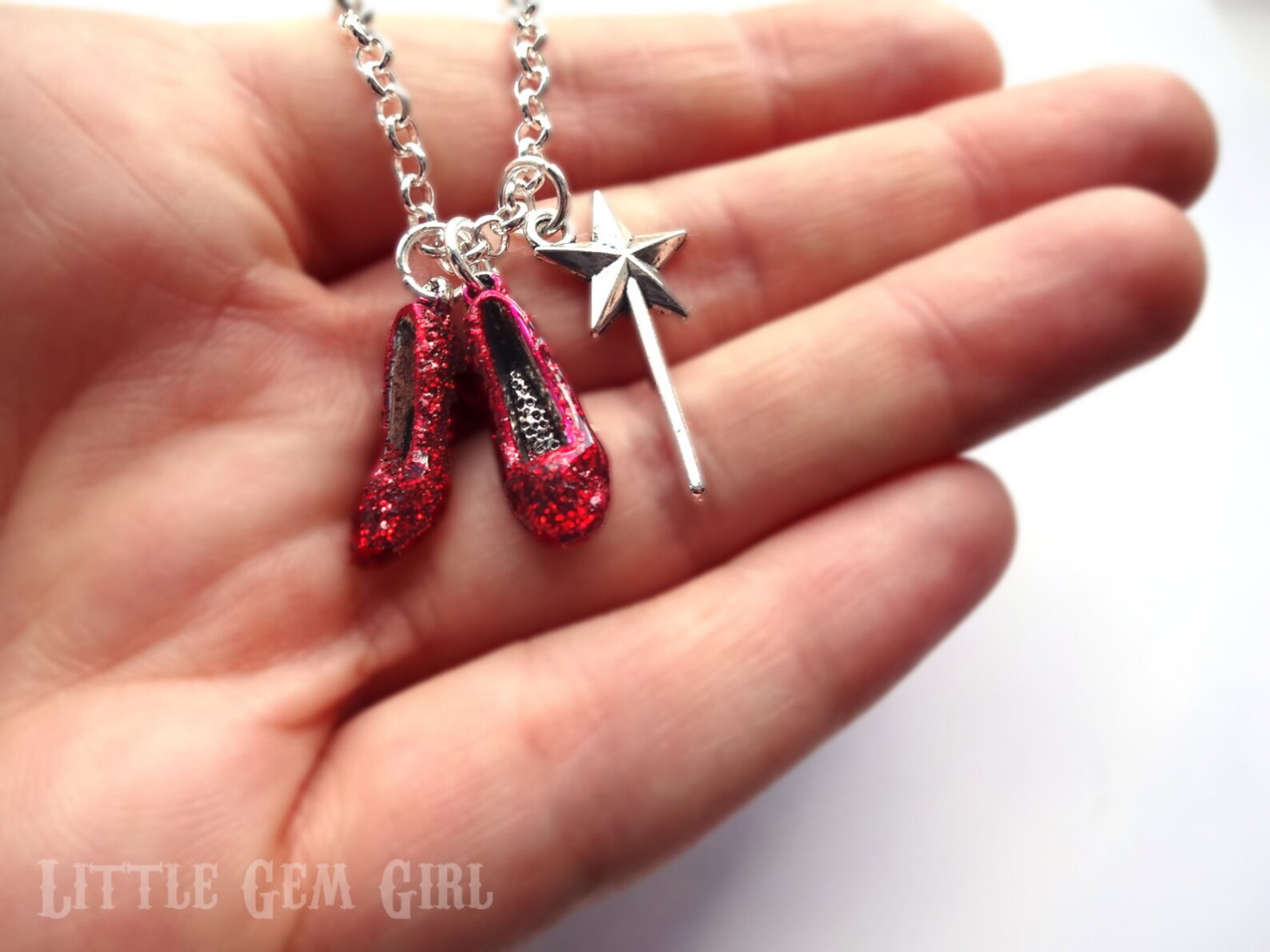 The Wonderful Wizard of Oz Ruby Slipper Glinda Magic Wand Charm ...