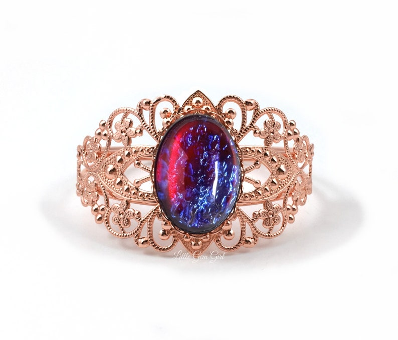 Rose Gold Dragons Breath Czech Glass Mexican Fire Opal - Etsy