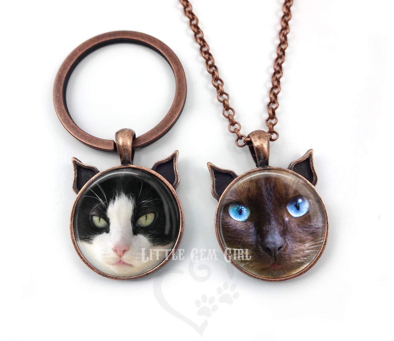 Personalized Cat Necklace Custom Cat Jewelry Double Sided - Etsy