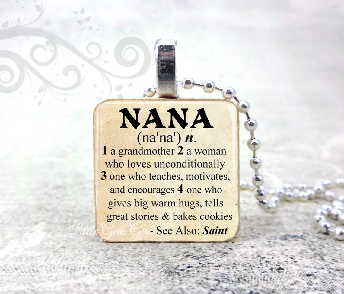 Nana Necklace Dictionary Definition Pendant - Mothers Day Personalized ...