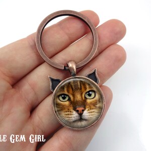 Personalized Cat Key Chain Charm - Custom Cat Jewelry - Your Cat's Face ...