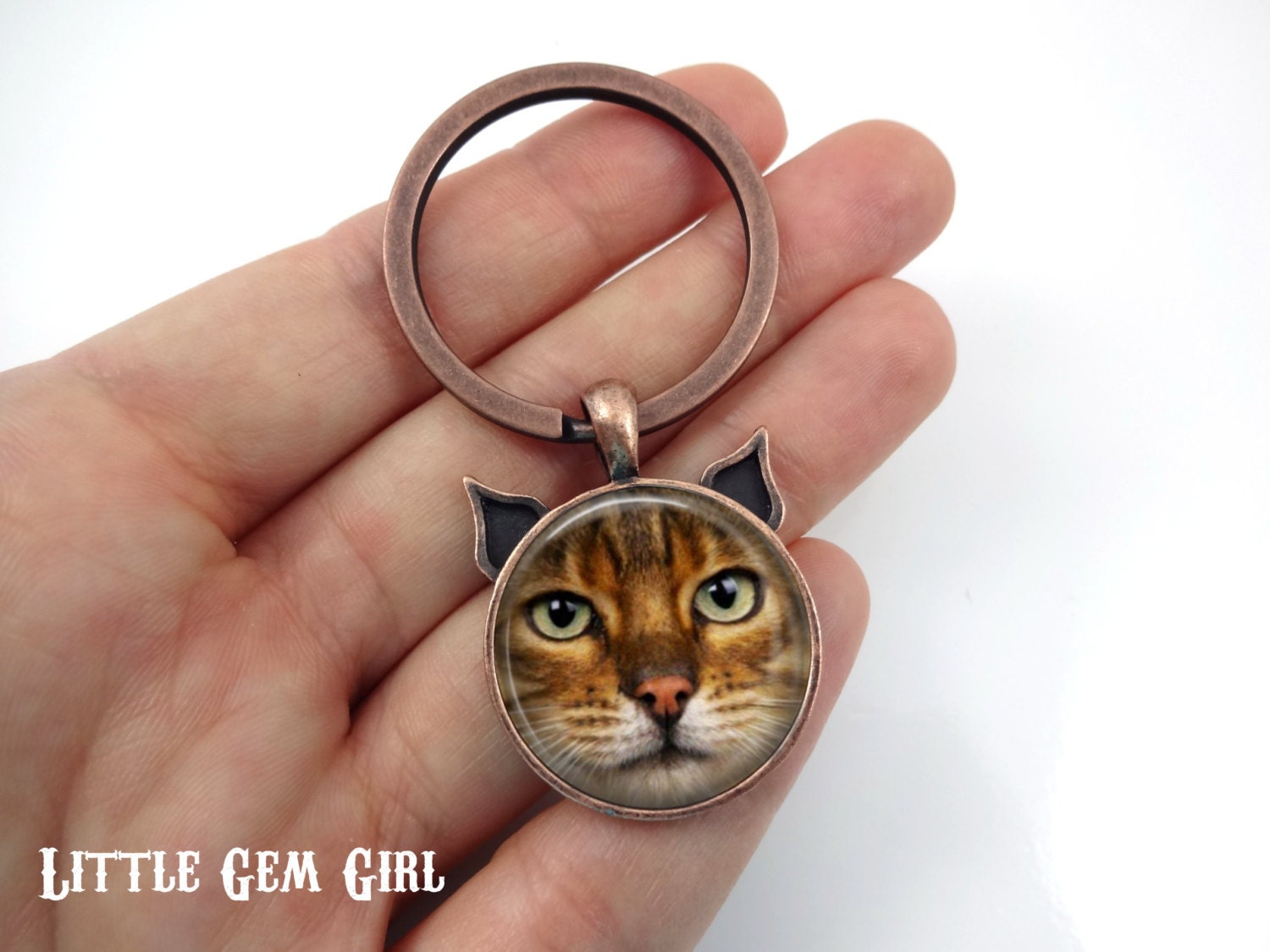 Personalized Cat Key Chain Charm Custom Cat Jewelry Your - Etsy