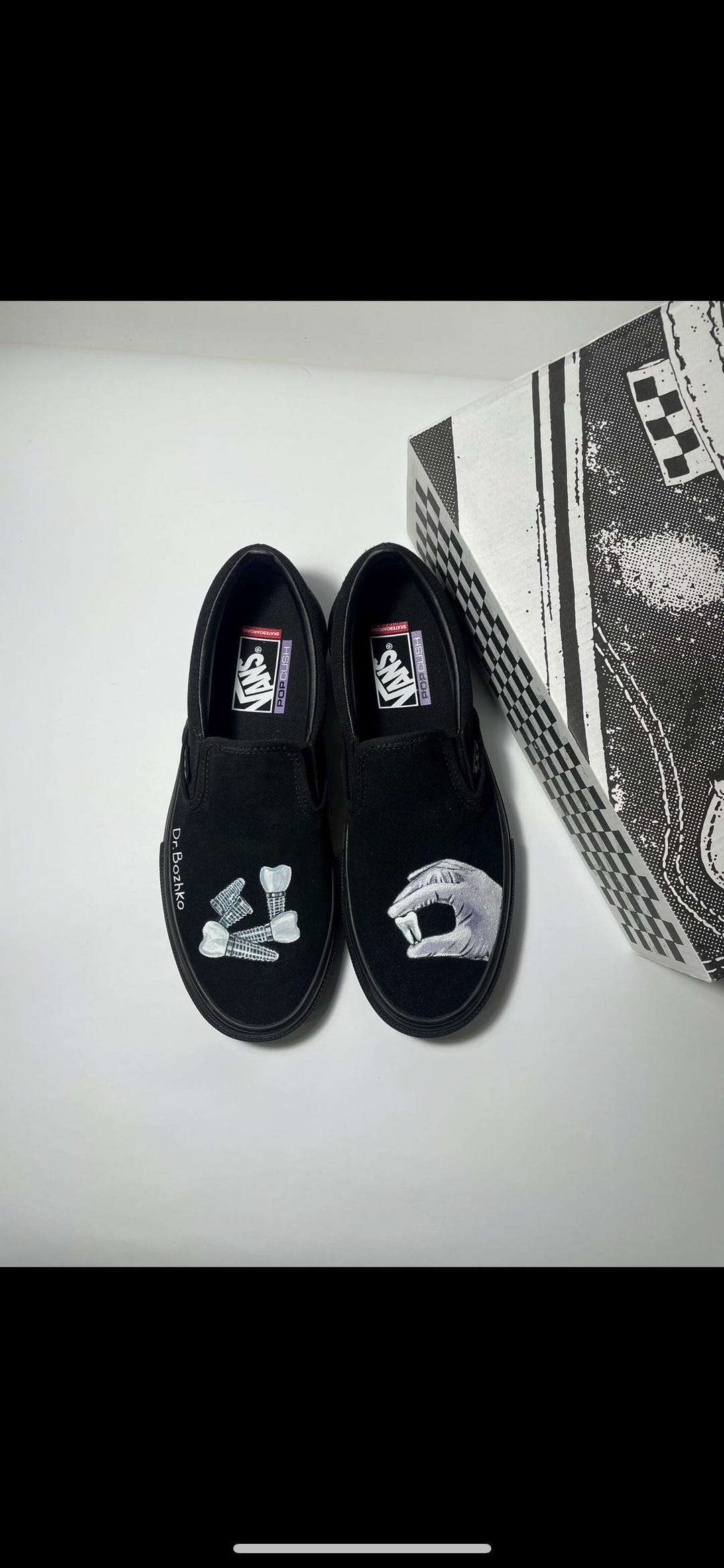 Custom Hand Painted Vans Slippers, Custom Order Individual Design - Etsy