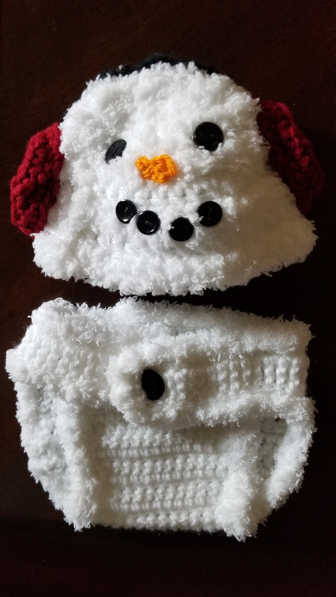 Snow Man Diaper Set Diaper Cover is Adjustable and Snowman Hat Hat 3 to ...