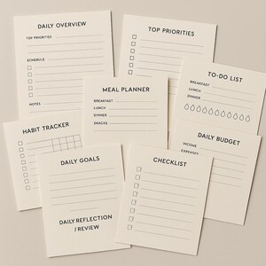 Minimalist Beige Daily Planner | Printable A4, US Letter (digital ...