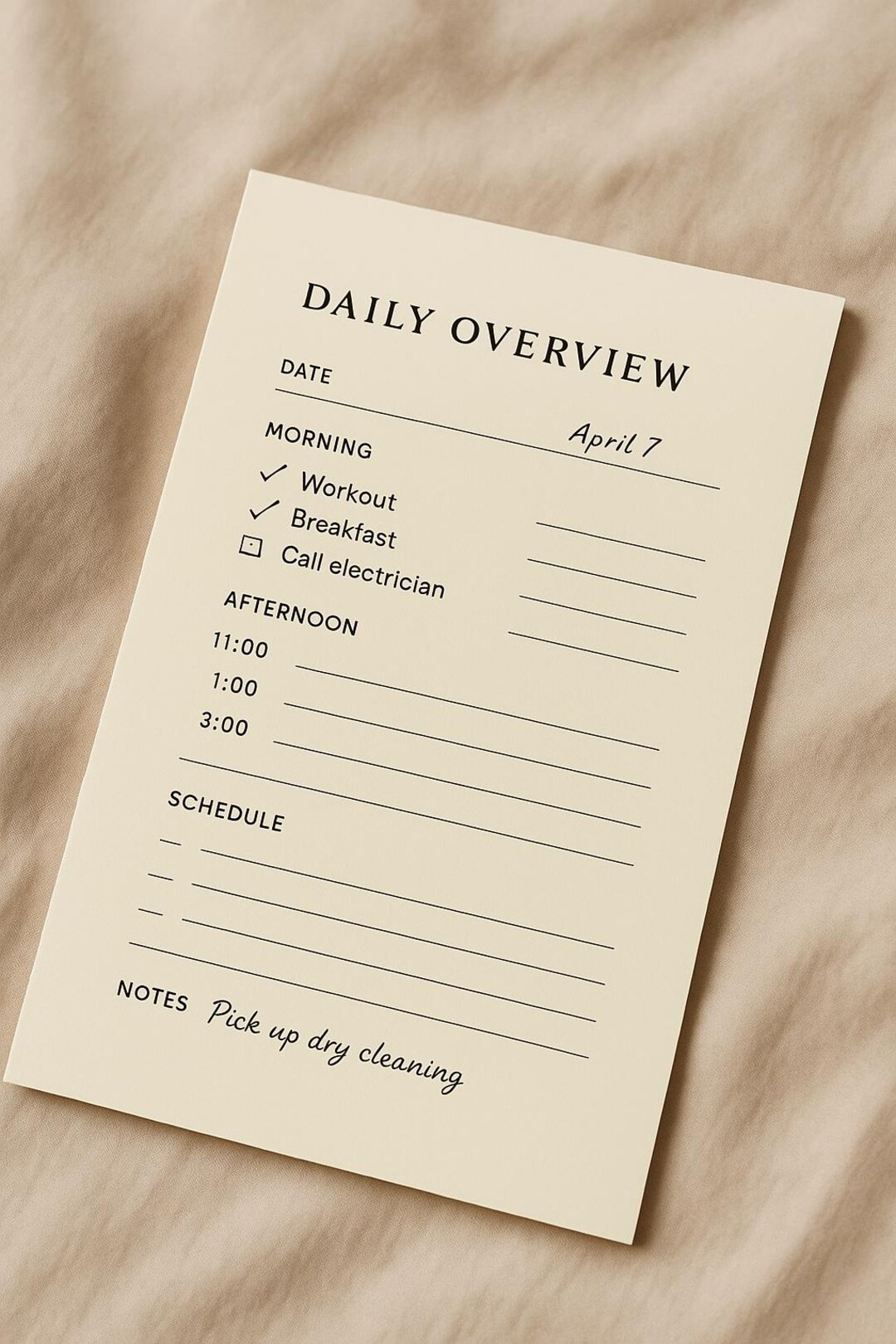 Minimalist Beige Daily Planner | Printable A4, US Letter (digital ...