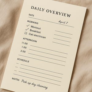 Minimalist Beige Daily Planner | Printable A4, US Letter (digital ...