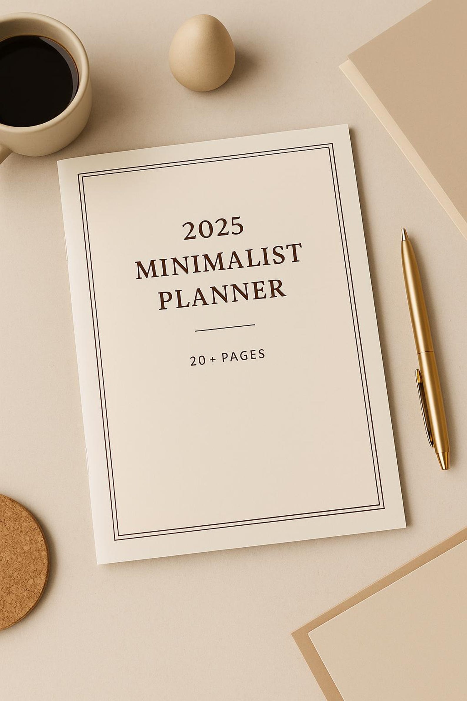2025 Minimalist Daily Planner | Beige Aesthetic | Daily, Weekly ...