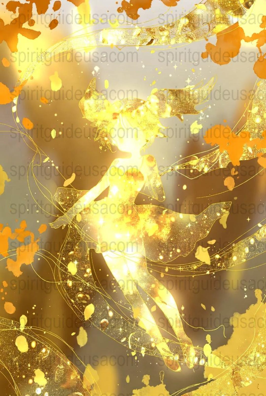 Golden Light Fairy Digital, Journal and Notebook, Celestial Sparkle Art ...