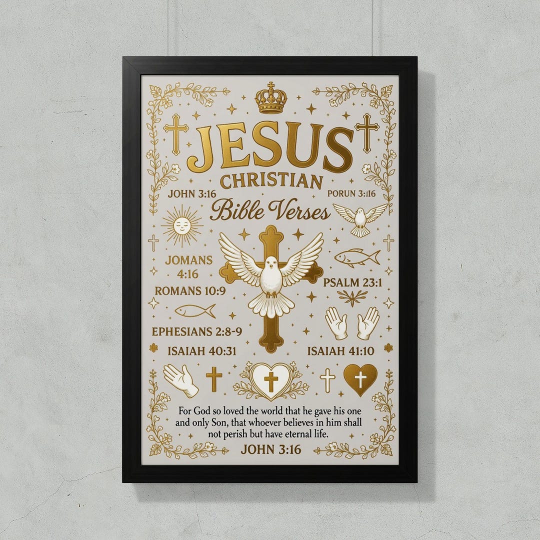 Jesus Christian Bible Verses Canvas Print Poster, Christian Wall Art ...