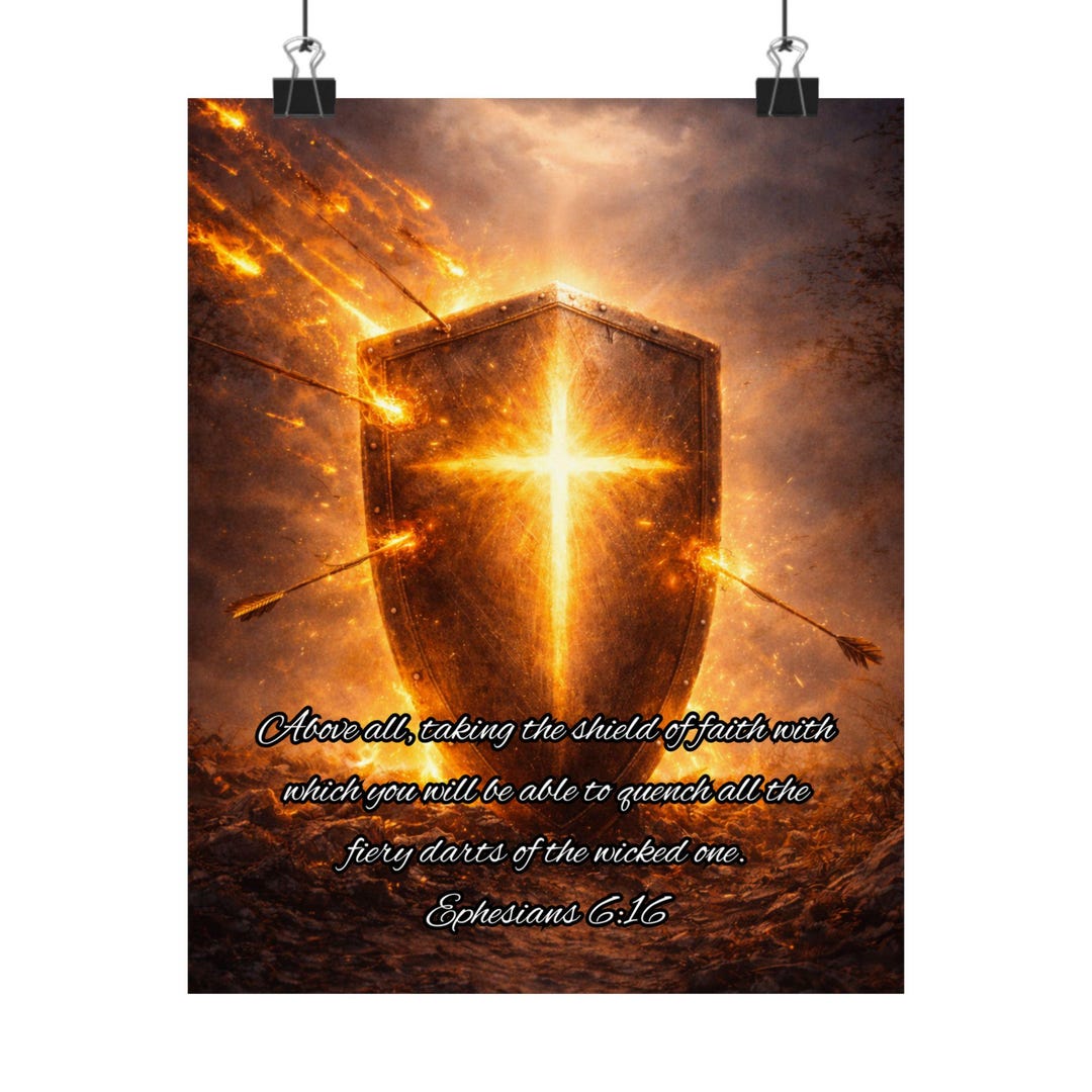 Shield of Faith Matte Poster: Christian Scripture Wall Art | Ephesians ...
