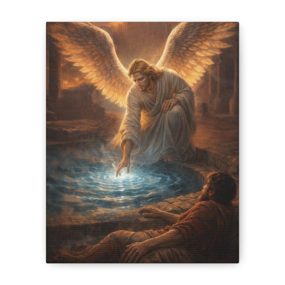 Pool of Bethesda Canvas Wall Art | Healing Scripture Inspired Christian ...