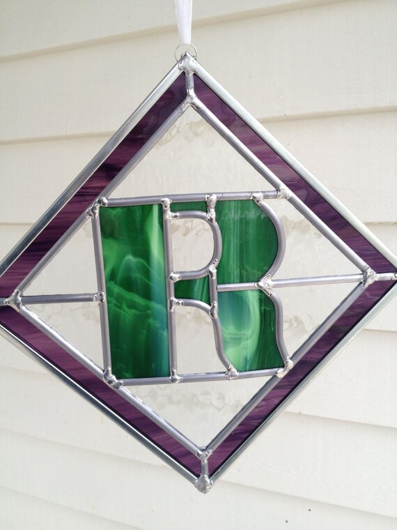 Items Similar To Custom Monogram Stained Glass Single Letter On Etsy