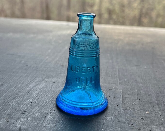 Vintage Wheaton Liberty Bell Bottle, Mini Liberty Bell Glass Bottle ...