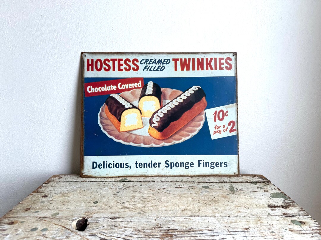 Hostess Twinkies Metal Sign – Retro Chocolate Covered Cream Filled 2003 ...