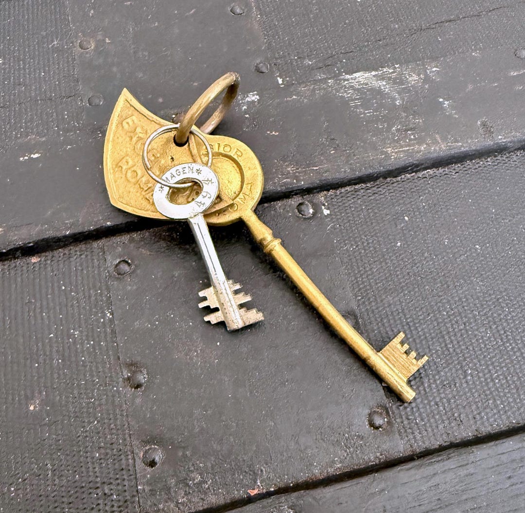 Vintage Hotel Excelsior Rome Skeleton Key | Room 548 | Brass Keychain ...
