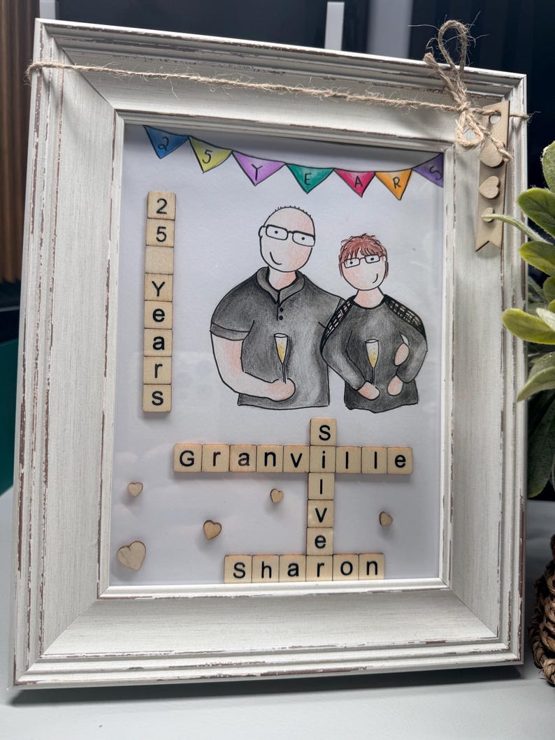 Personalised Family Portrait Drawing, Scrabble Letter Art - Etsy