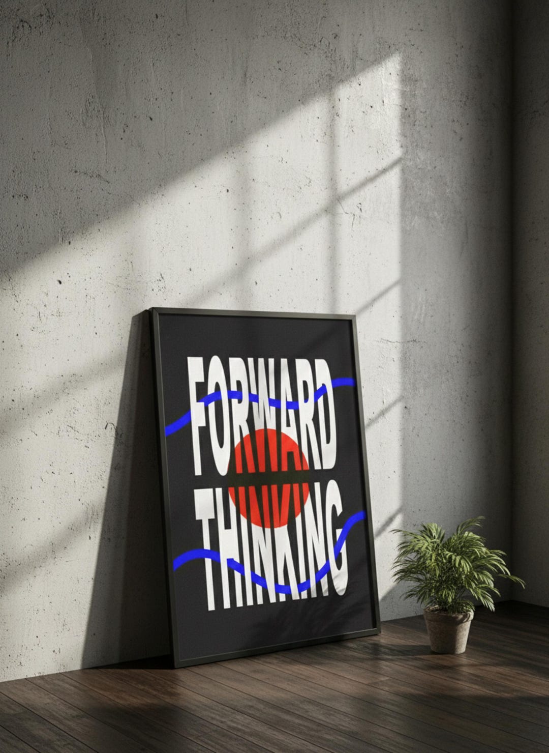 Forward Thinking Typography Art Print, Brutalist Design (digital ...