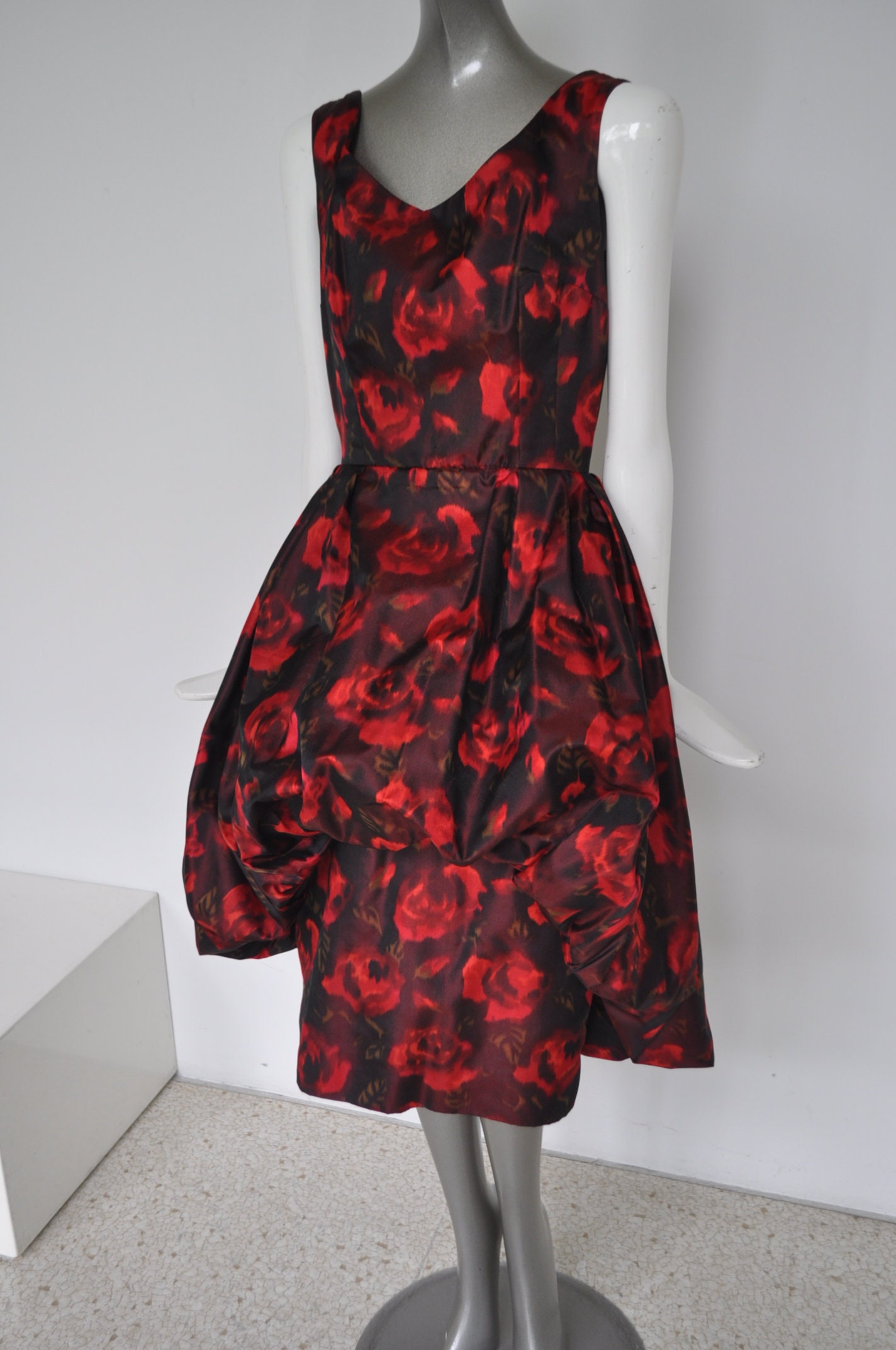 Haute Couture Silk Dress by Trapp Moden Germany Great Design With Rose ...