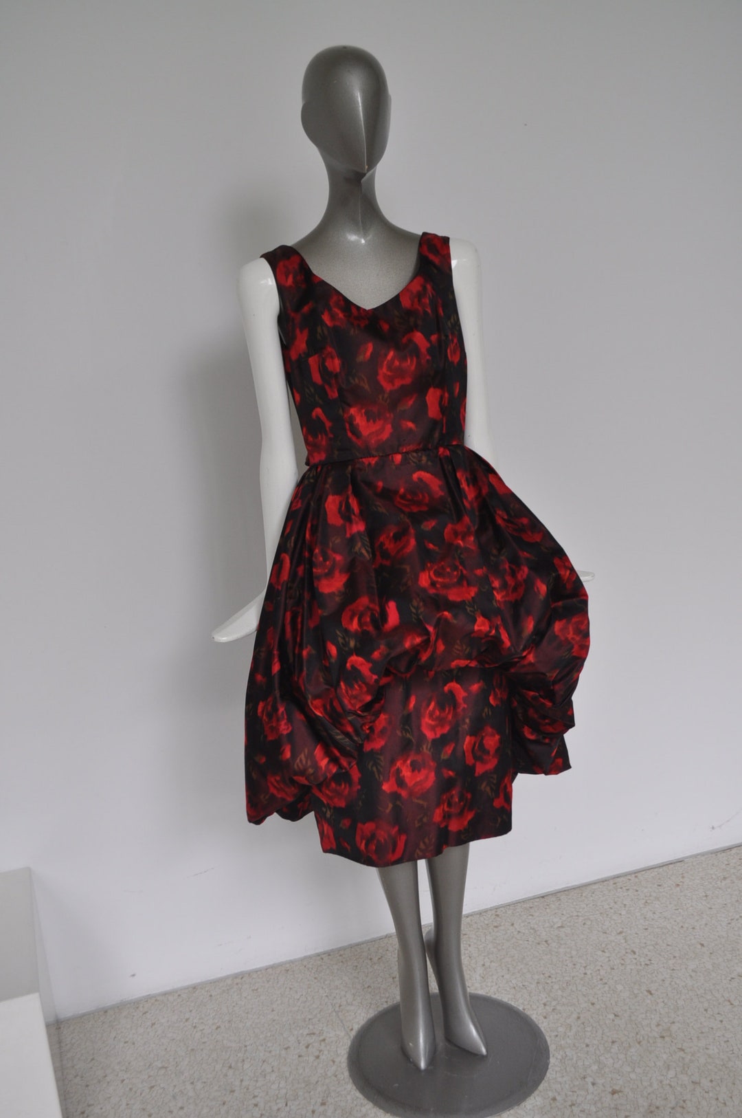 Haute Couture Silk Dress by Trapp Moden Germany Great Design With Rose ...