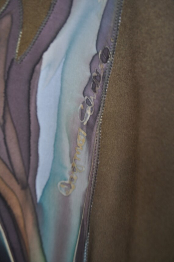 80s suede artist made jacket with great art in back a… - Gem