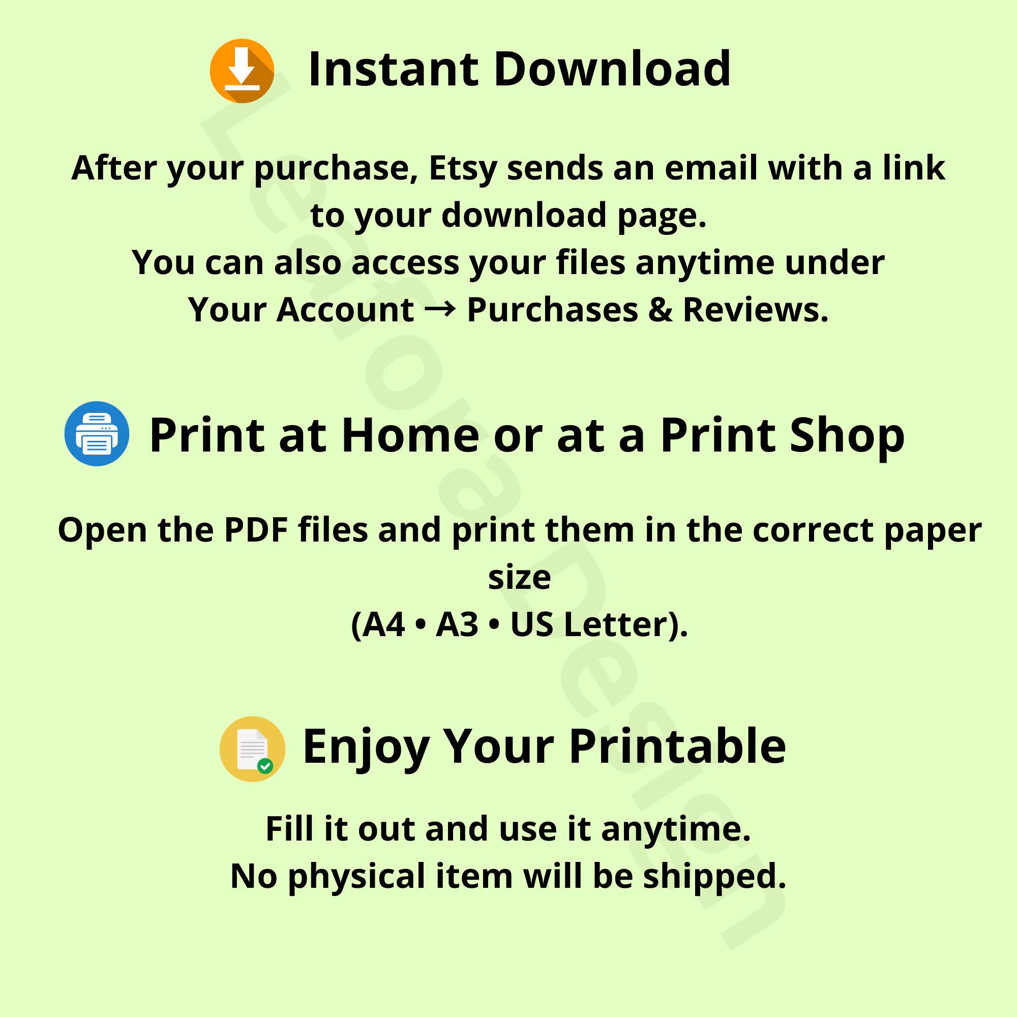 Yearly Rain Tracker • Printable Rainfall Log • A4 • A3 • US Letter PDF ...