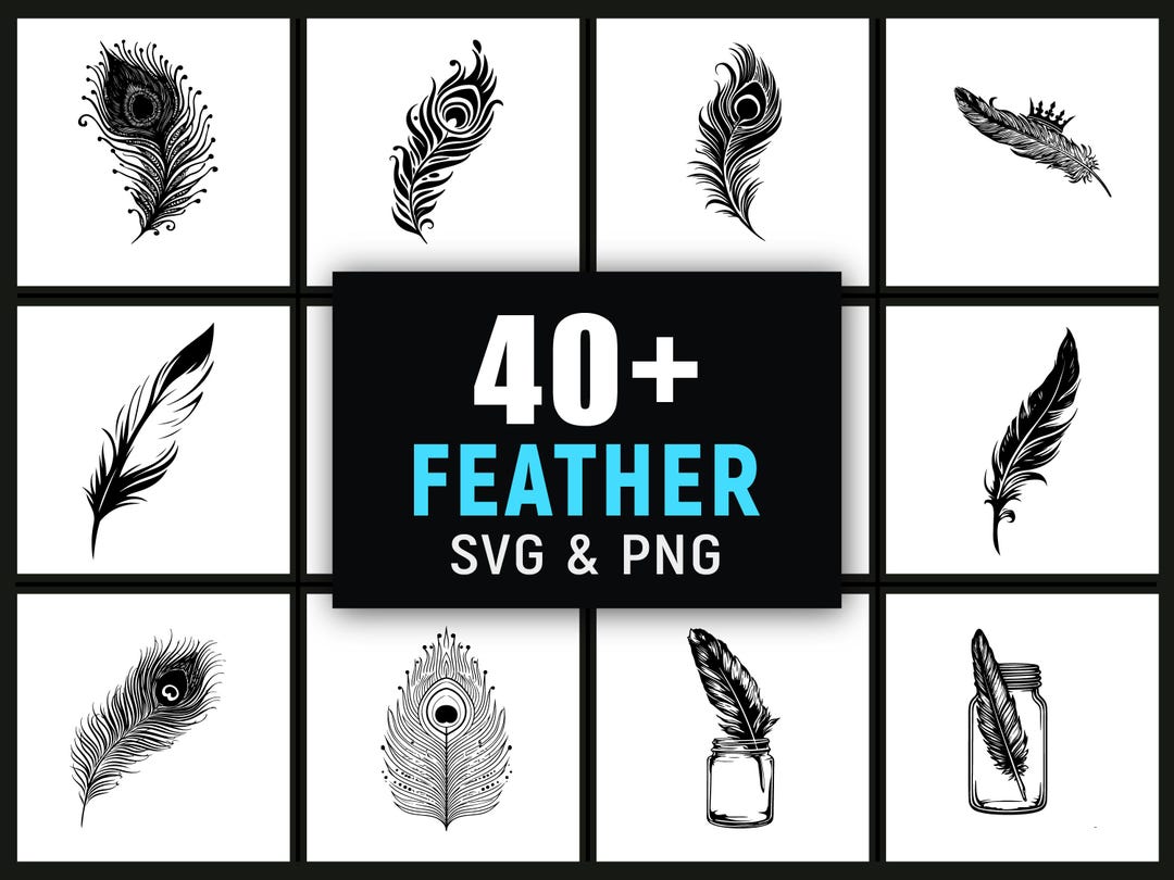 Feather SVG PNG, Boho Feather Cut File for Cricut, Minimal Nature ...